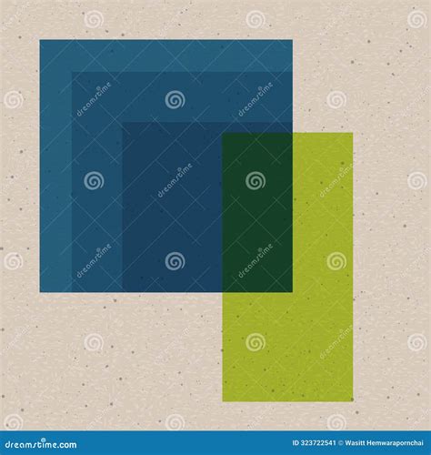 Vivid Square And Rectangle Shapes Transparency Overlap Illustrations With Risograph Effect On