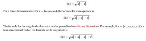 Magnitude Of A Vector Formula