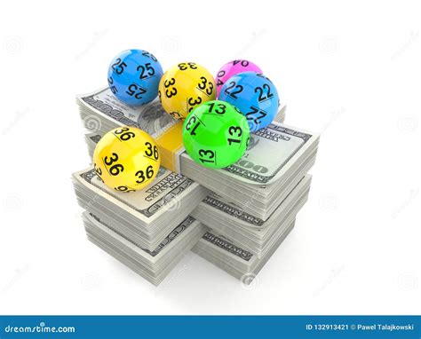 Lotto Balls On Stack Of Money Stock Illustration Illustration Of Dollars Game 132913421