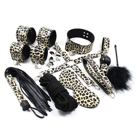 10pcsset Bondage Set Kit Contains Wrist Cuffs Mouth Gag Fetish Whip
