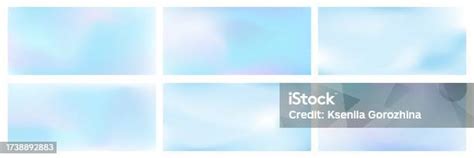 부드러운 파란색 그라데이션 배경은 먼지 소음 질감으로 설정됩니다 흐릿한 효과와 유동적인 그라데이션이 있는 겨울 배너 트렌디한 밝은 벡터 그림 0명에 대한 스톡 벡터 아트 및