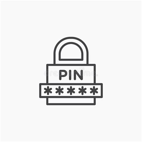 Code Lockline In Thin Line Black Color Flat Simple Vector Symbols Illustration Stock Vector