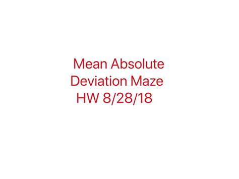 Mean Absolute Deviation Maze Math Showme