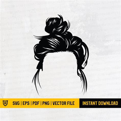 Messy Bun Hair Svg Hair Stylist Svg Messy Hair Svg Bun Hair