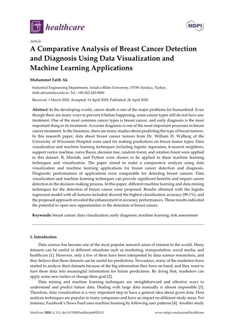 Pdf A Comparative Analysis Of Breast Cancer Detection And Diagnosis