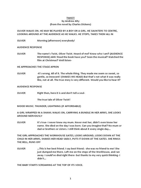 Oliver Twist Script Pdf Nancy Oliver Twist Fagin