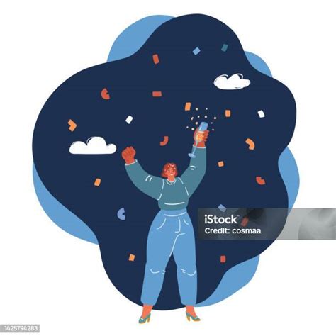 샴페인으로 축하하는 여성의 만화 벡터 일러스트 레이 션 선글라스에 대한 스톡 벡터 아트 및 기타 이미지 선글라스 와인 광고 Istock