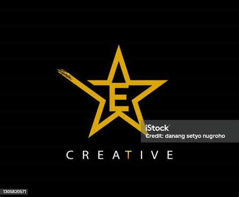 스타 라인 E 레터 로고 디자인 별에 대한 스톡 벡터 아트 및 기타 이미지 별 별 모양 알파벳 E Istock