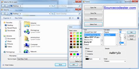 Dialog Components In Visual Basic 2008 Sourcecodester