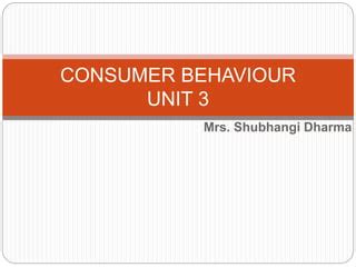 Consumer Behaviour Unit PPT