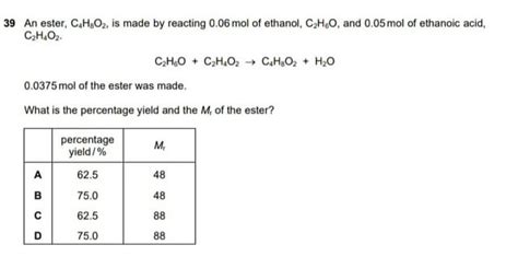 Chem 0620 How To Find Percentage Yield R Igcse
