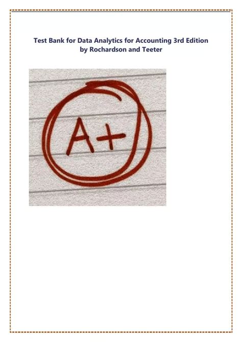 Data Analytics For Accounting Richardson And Teeter 3rd Edition 2025