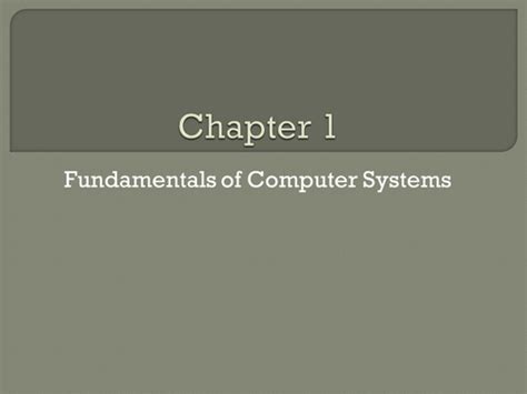 Gcse Computing Chapter 1 Fundamentals Of Computer Systems Revision