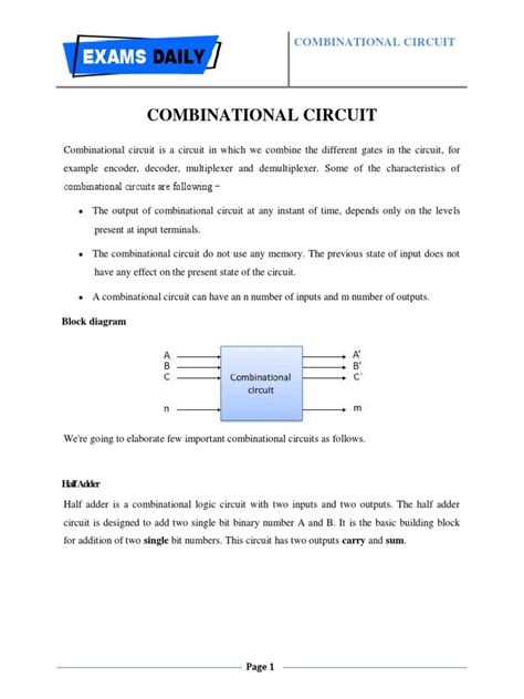 combinational circuit pdf subtraction electronic circuits