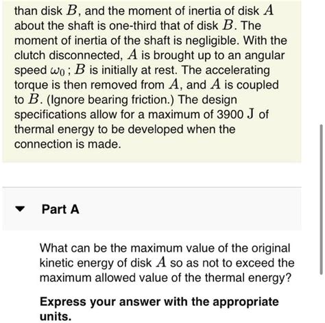 Solvedthan Disk B And The Moment Of Inertia Of Disk A About The Shaft