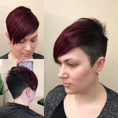 Burgundy Undercut Asymmetrical Pixie The Latest Hairstyles For Men And Women 2020
