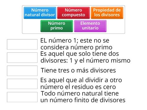Divisores Y Números Primos Match Up