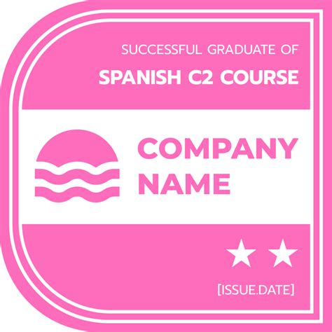 Simple And Cohesive Pink Course Completion Badge Template