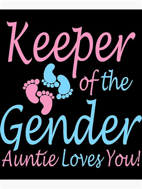 Keeper Of The Gender Auntie Gender Reveal Party Idea Poster For Sale By Swelteringequal
