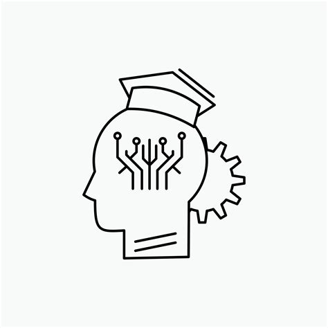 Knowledge Management Sharing Smart Technology Line Icon Vector Isolated Illustration