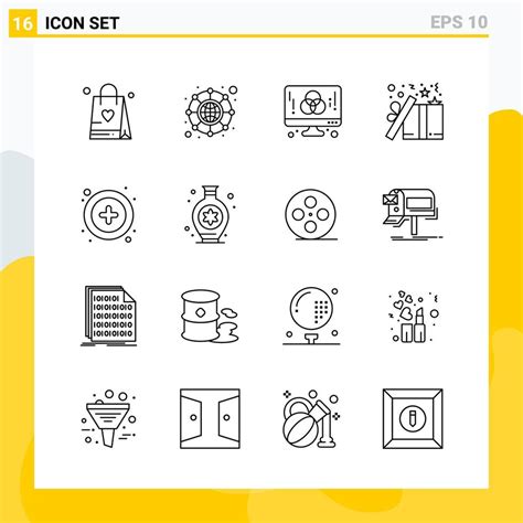 Collection Of 16 Universal Line Icons Icon Set For Web And Mobile 15532761 Vector Art At Vecteezy