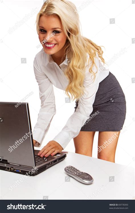Sexy Business Women Using Her Laptop Stock Photo Shutterstock