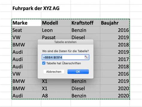 Excel Bereich Zu Einer Tabelle Umwandeln Neue Funktionen Erhalten