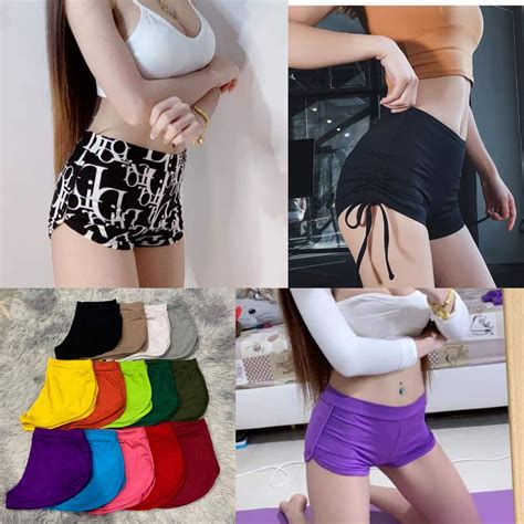 กางเกงขาสั้นใส่สบายๆ ใส่นอน ใส่ออกกำลังกาย กางเกงสายฝอ เนื้อผ้าเรย่อน สเปนเด็กซ์ Birthday11