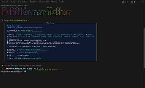Nodejs Cli Opensource Interactiveexperience Digitalcard Pulkit Kumar Mathur