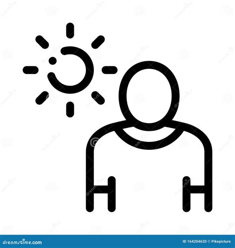 Sun Exposure For Man Icon Vector Outline Illustration Stock Vector