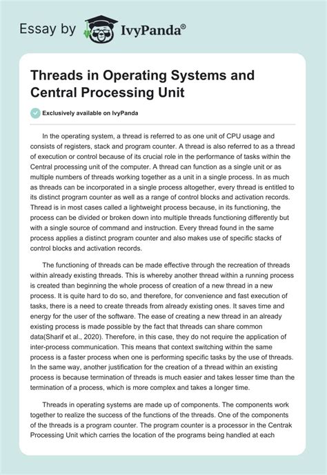 Threads In Operating Systems And Central Processing 1120 Words