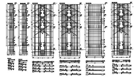 Layout Of Steel Structure Strut Bar Design In Autocad 2d Drawing Cad