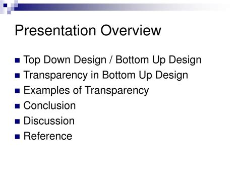 Ppt Use Of The Concept Of Transparency In The Design Of