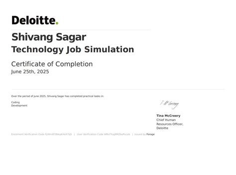 🎉 Just Completed The Deloitte Technology Virtual Experience Shivang