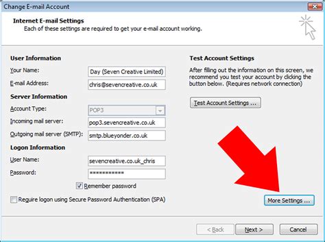 Outlook 2007 Adding Smtp Authentication