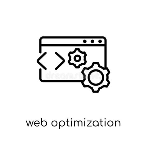 Web Optimization Icon Trendy Modern Flat Linear Vector Web Optimization Icon On White