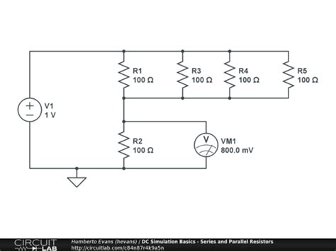 Dc Simulation Basics Series And Parallel Resistors Circuitlab