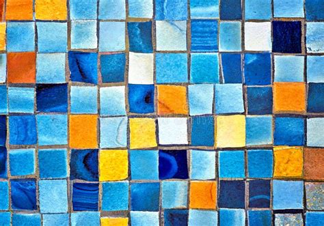 Abstract Colorful Mozaic Tile Dominated With Blue Color Realistic
