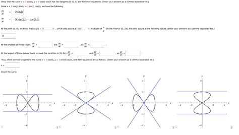 Solved Show That The Curve X 2cos T Y−3sin T Cos T Has Two