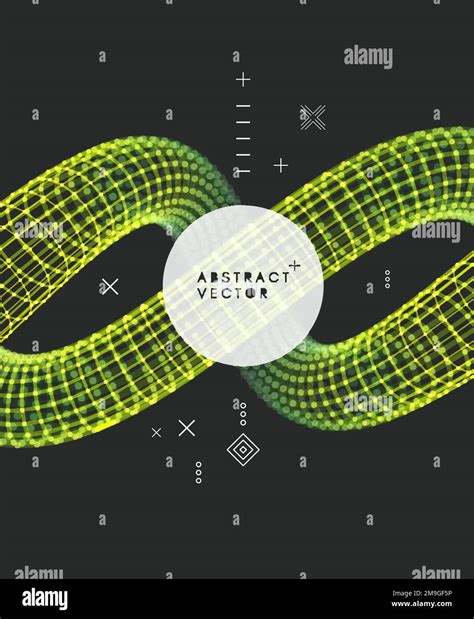 Spiral 3d Vector Illustration Wireframe Connection Structure Abstract Dynamic Background