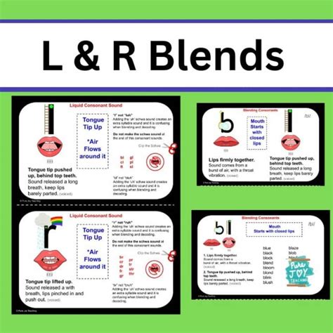 Articulation L And R Blends Visual Cue For Speech Therapy Picture