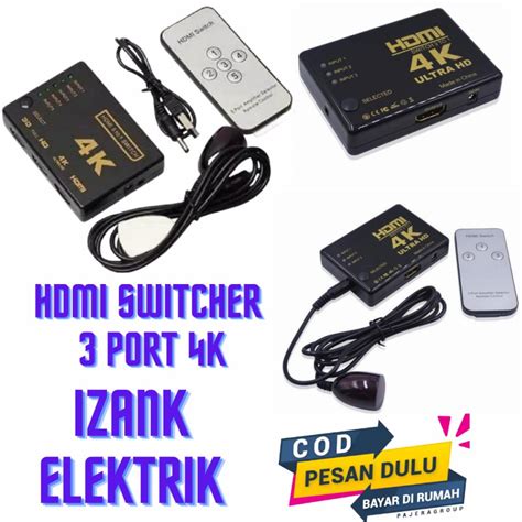 Jual HDMI Switcher Switch 3 Port 4K HDMI Switch 4k 3port 3in1 TV DVD PS4 PC HDMI Switcher 3 Port