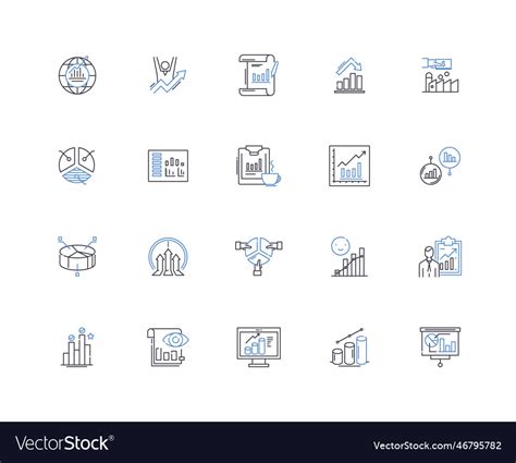 Visual Representation Line Icons Collection Vector Image