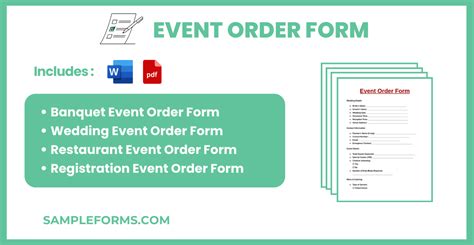 FREE Event Order Form Samples PDF MS Word Google Docs Excel