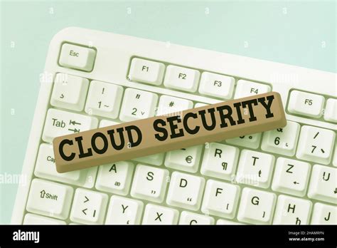 Text Caption Presenting Cloud Security Word Written On Imposing A Secured System Of Existing