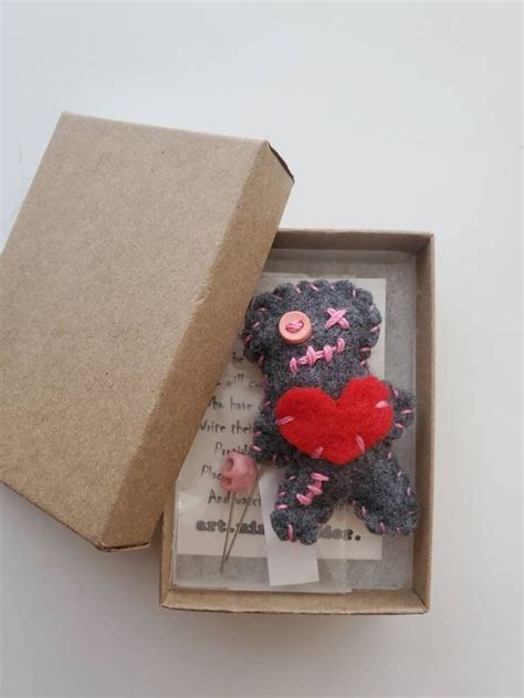 Tiny Treasures Voodoo Doll With Pins And Poem Color Etsy