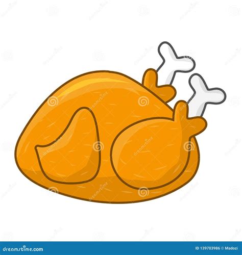 Whole Roast Chicken Stock Vector Illustration Of Dining 139703986