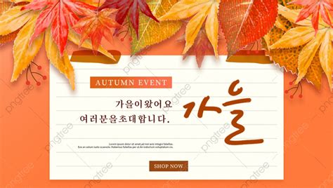 단풍 잎 테두리 가을 일러스트 이벤트 오렌지 배너 나뭇잎 선물 종이 템플릿 Psd 다운로드 디자인 자료 다운로드