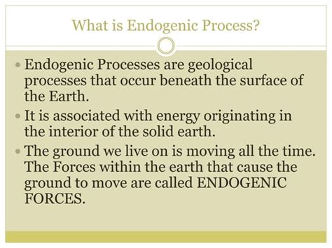 Endogenic Processes The Process Within Pptx Geology Science