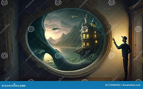 A Rite Of Passage Surreal Mystical Fantasy Artwork Stock Illustration Illustration Of